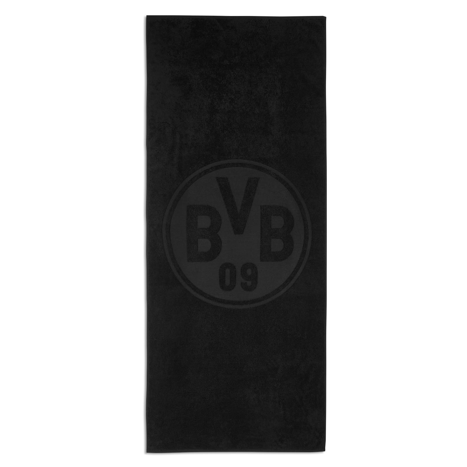 BVB Black Bath Towel BVB 70 x 180 cm - Official Borussia Dortmund Shop
